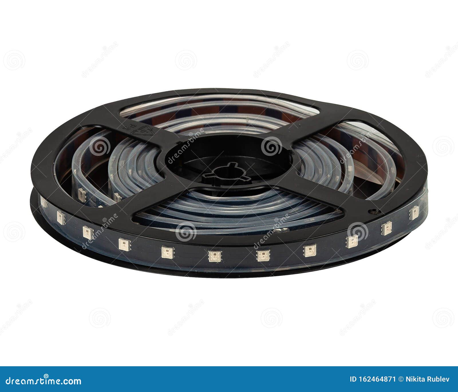 LED Strip on Reel Isolated on White Stock Image - Image of electronic ...