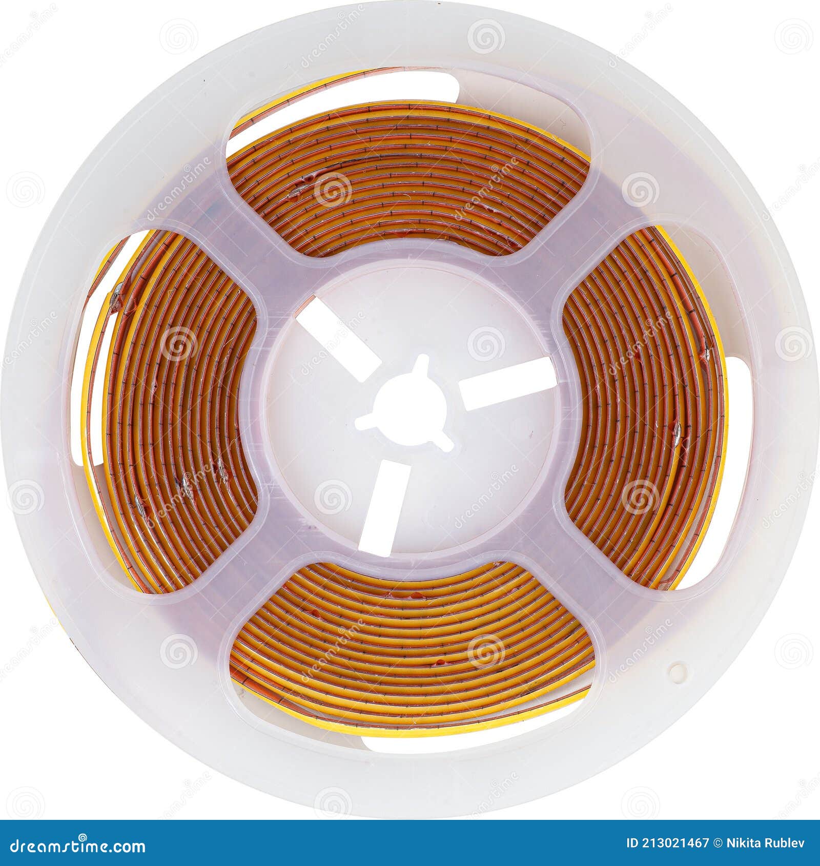 LED Strip in Roll Isolated on White Background Top View Stock Image ...