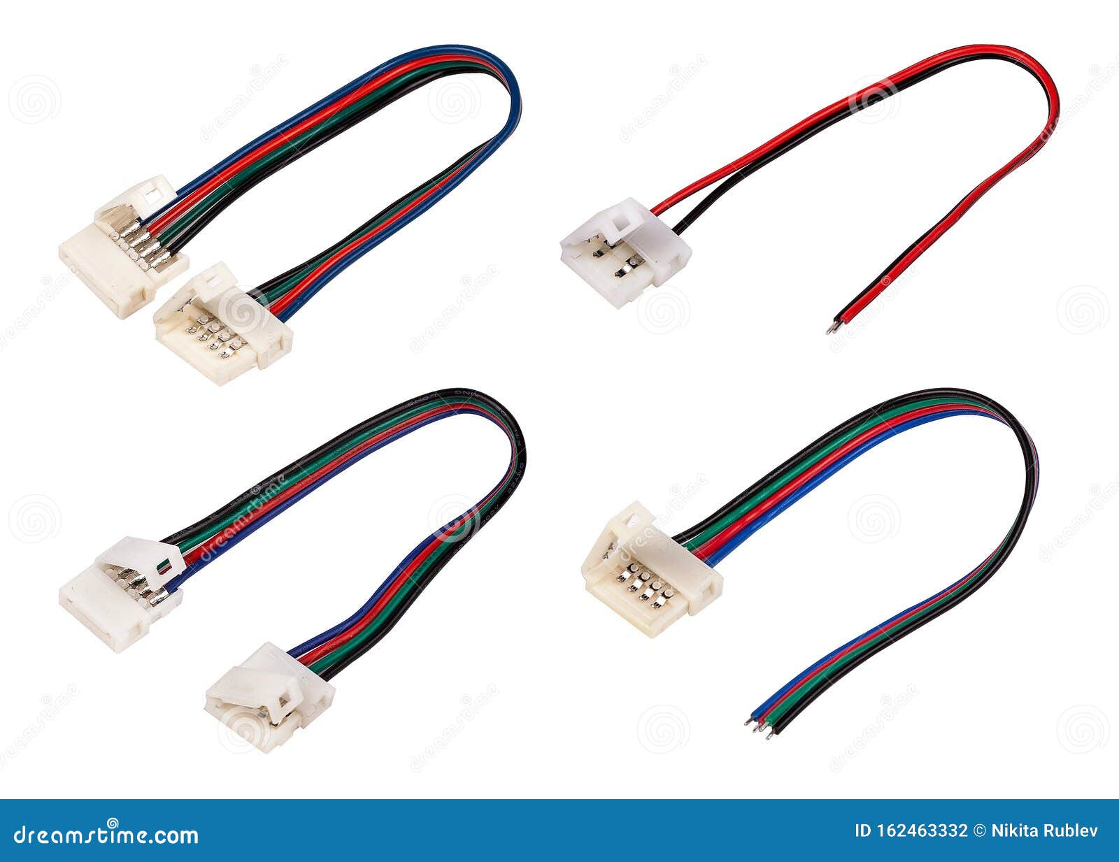 LED Strip Tape Connectors Set on White Background Stock Photo - Image ...