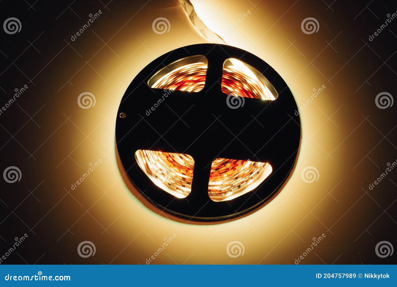 Led strip warm light roll stock image. Image of backdrop - 204757989