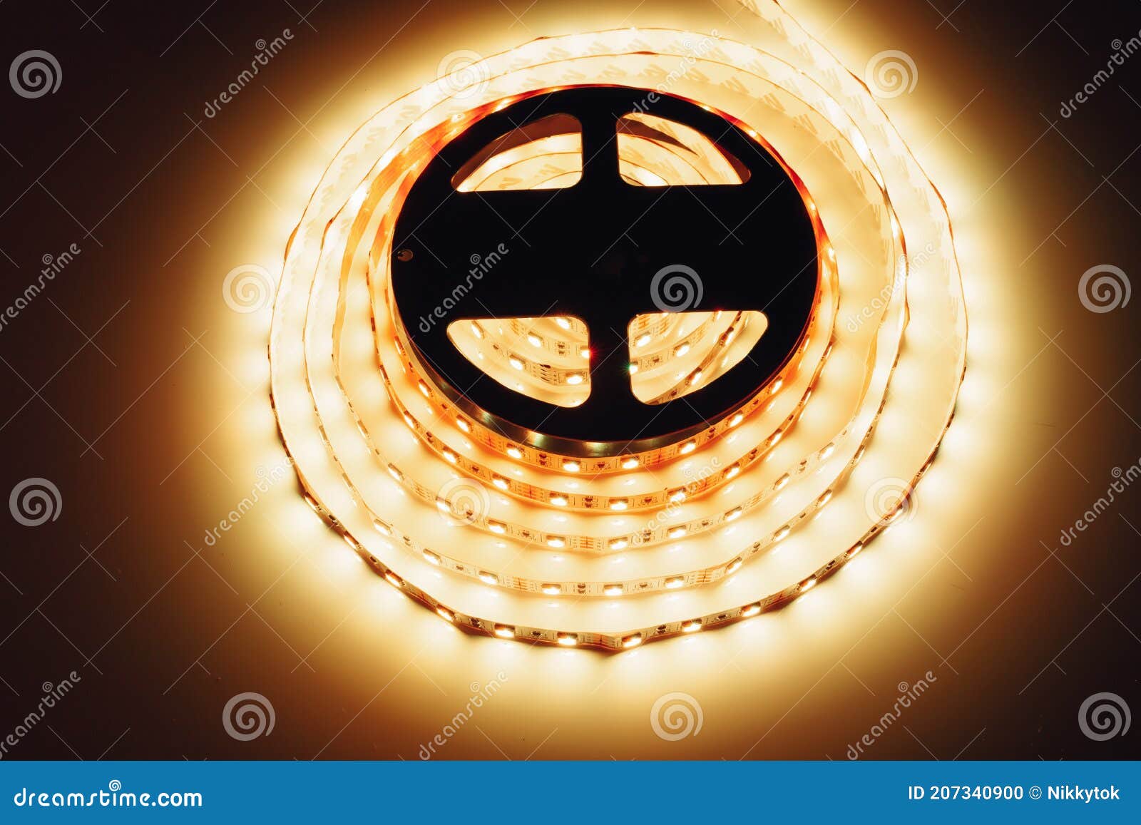 Led strip warm light roll stock photo. Image of reel - 207340900