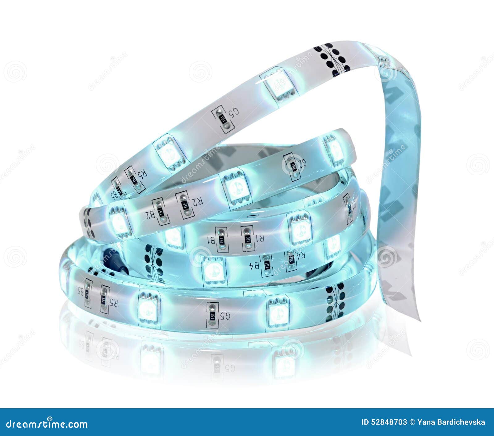 Led Stripe in Coil Isolated on White.Diode Strip. Stock Image - Image ...