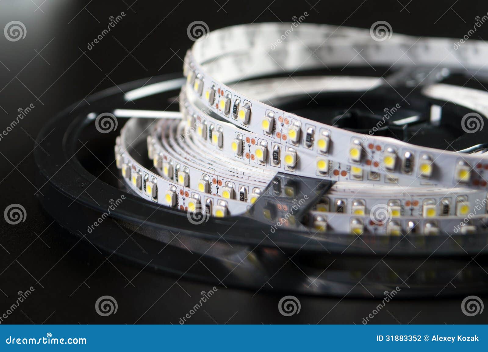 Led Stripes on Black Background Stock Photo - Image of efficiency ...