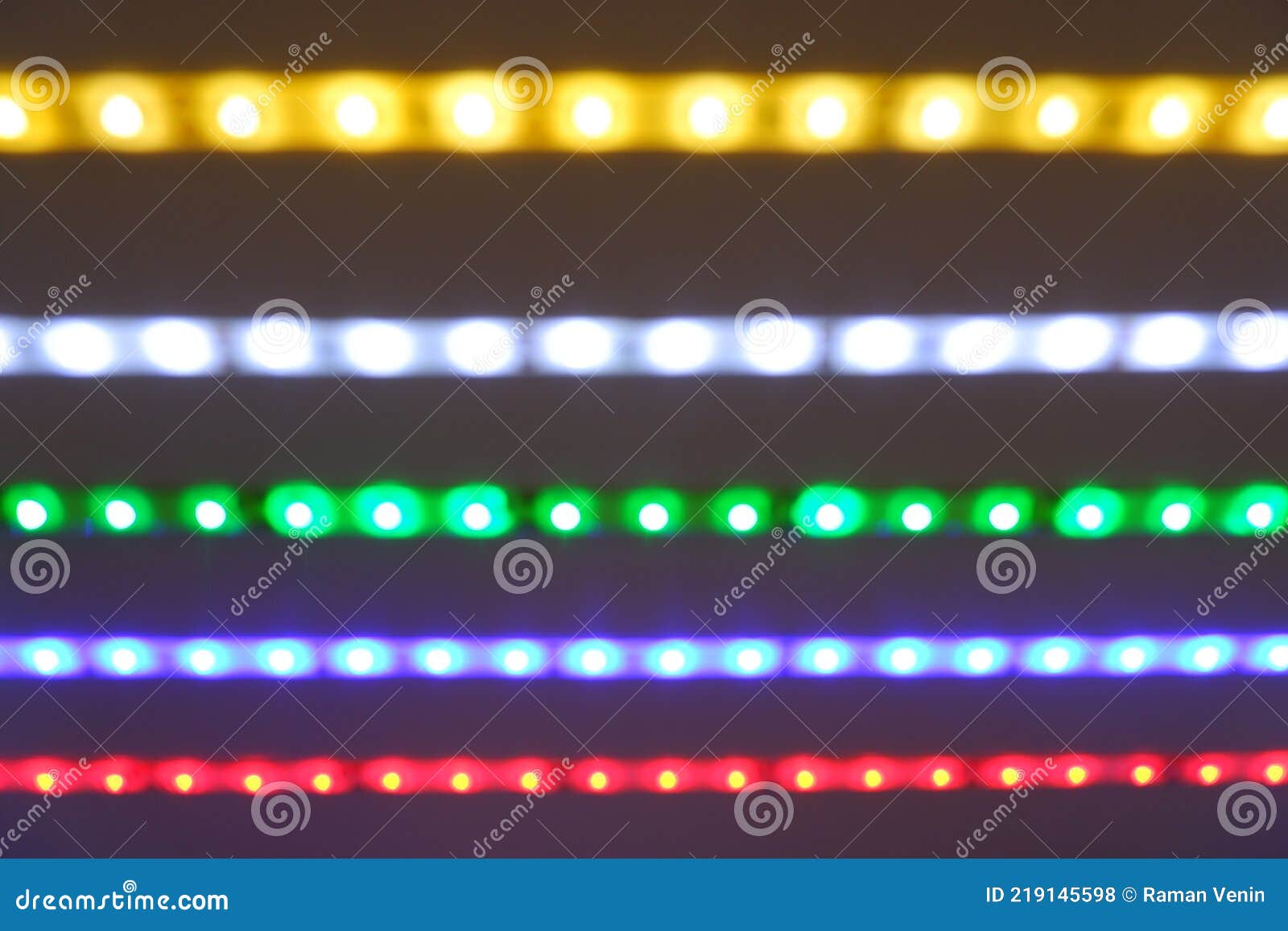 LED Strips of Different Colors Horizontally and Parallel To Each Other ...
