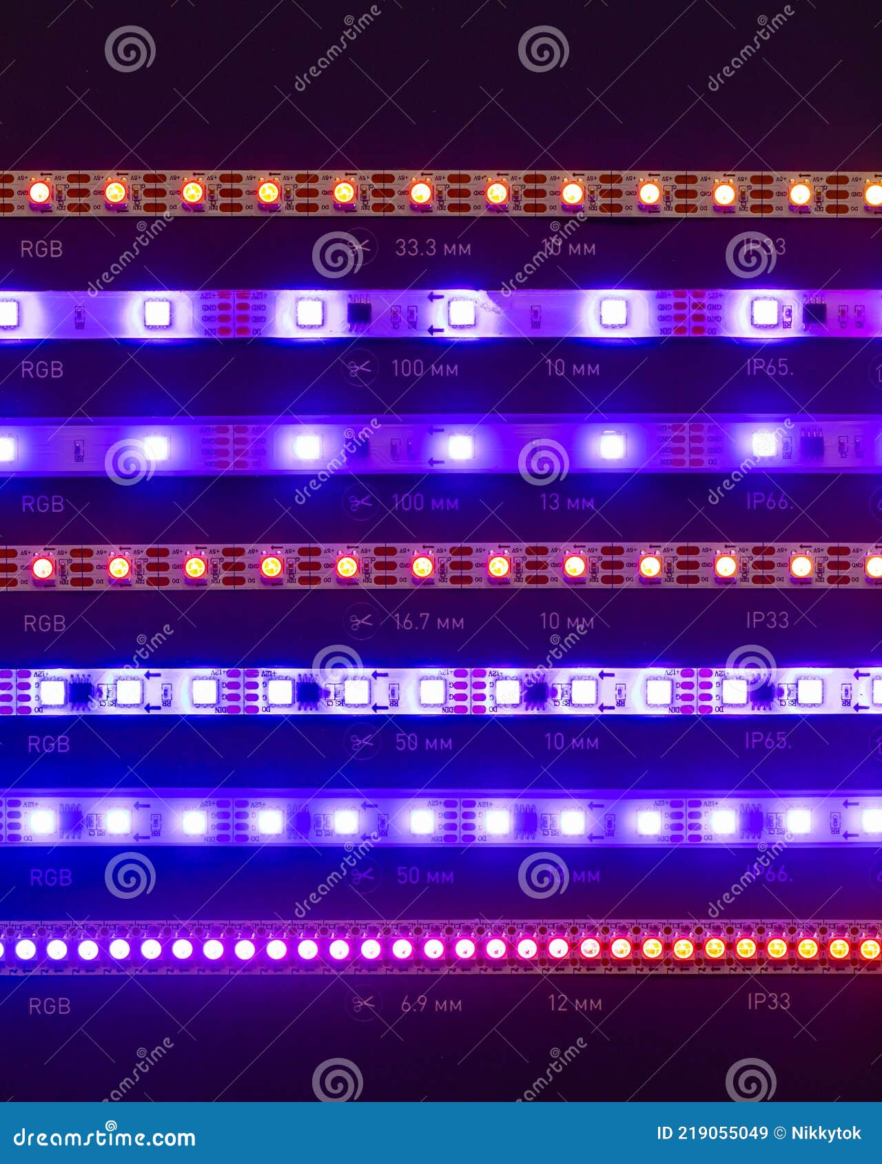 Led Strips Purple Lights on Black Background Stock Image - Image of ...