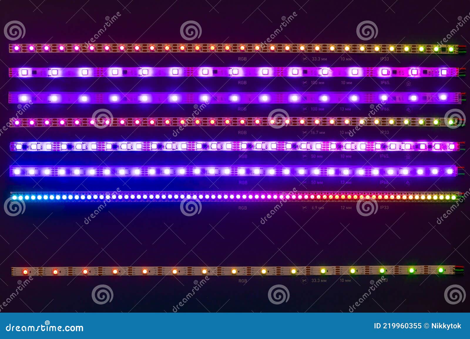 Led Strips Purple Lights on Black Background Stock Image - Image of ...