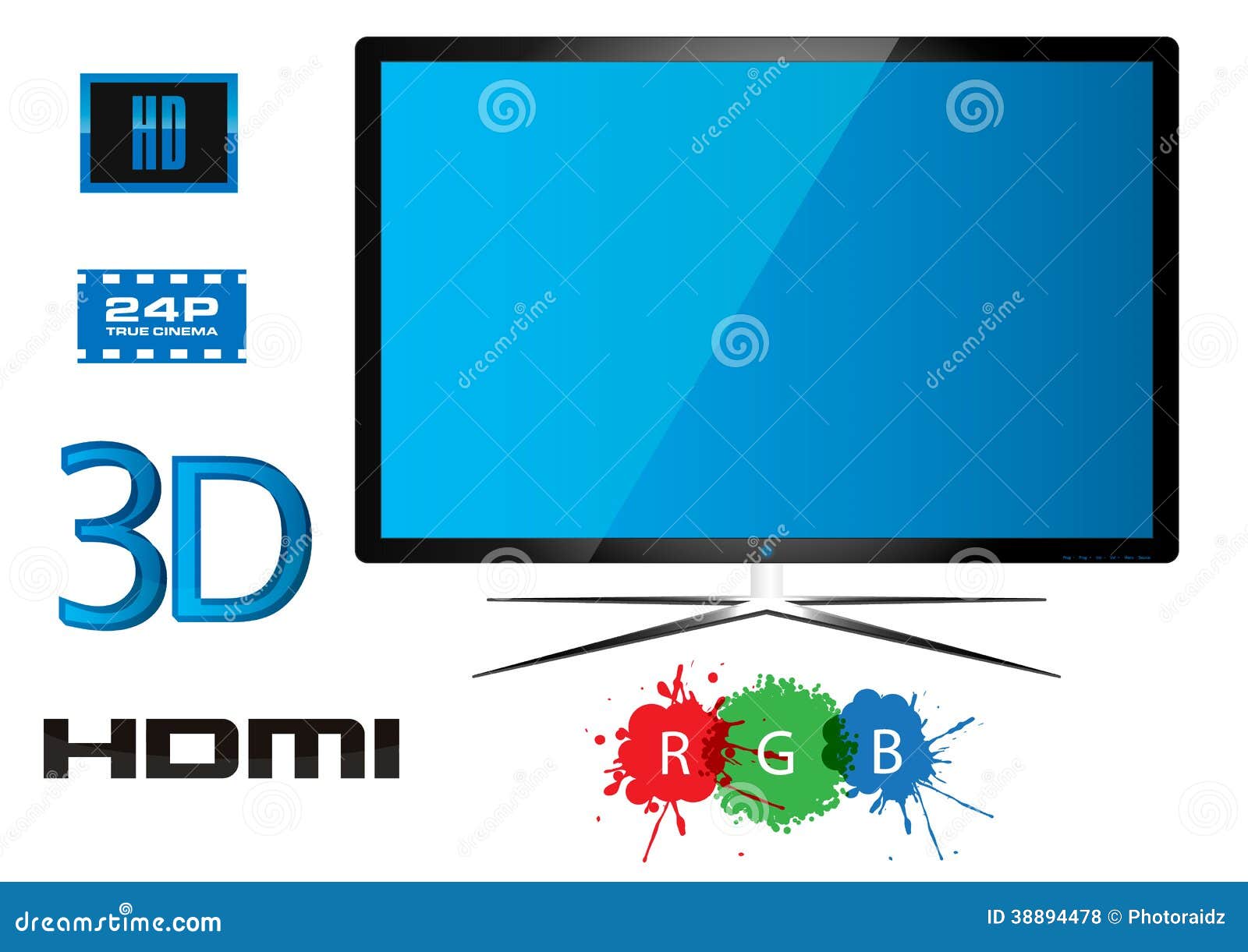 LED Television stock illustration. Illustration of render - 38894478