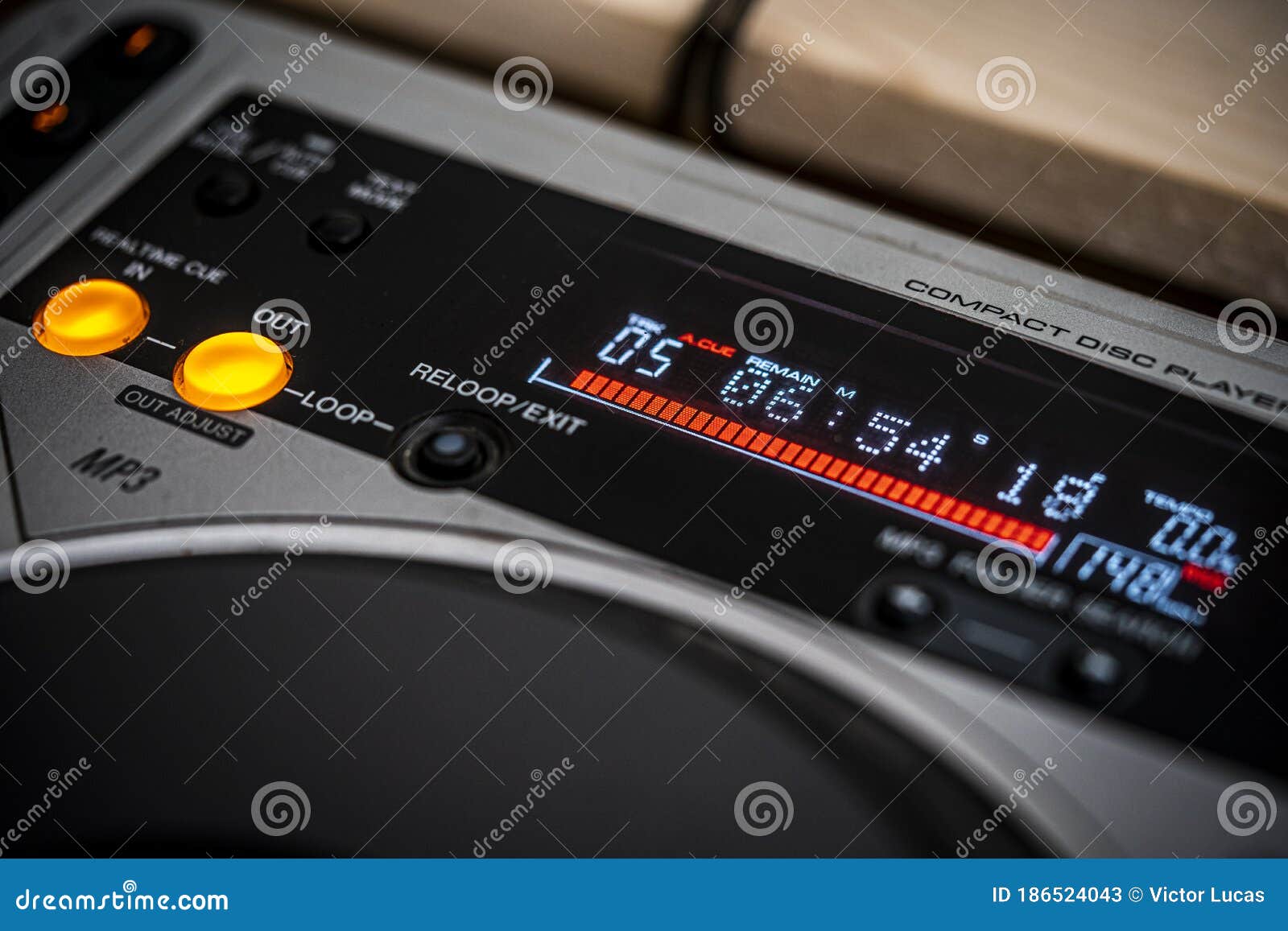 LED Time Display on CD Player Stock Image - Image of jockey ...