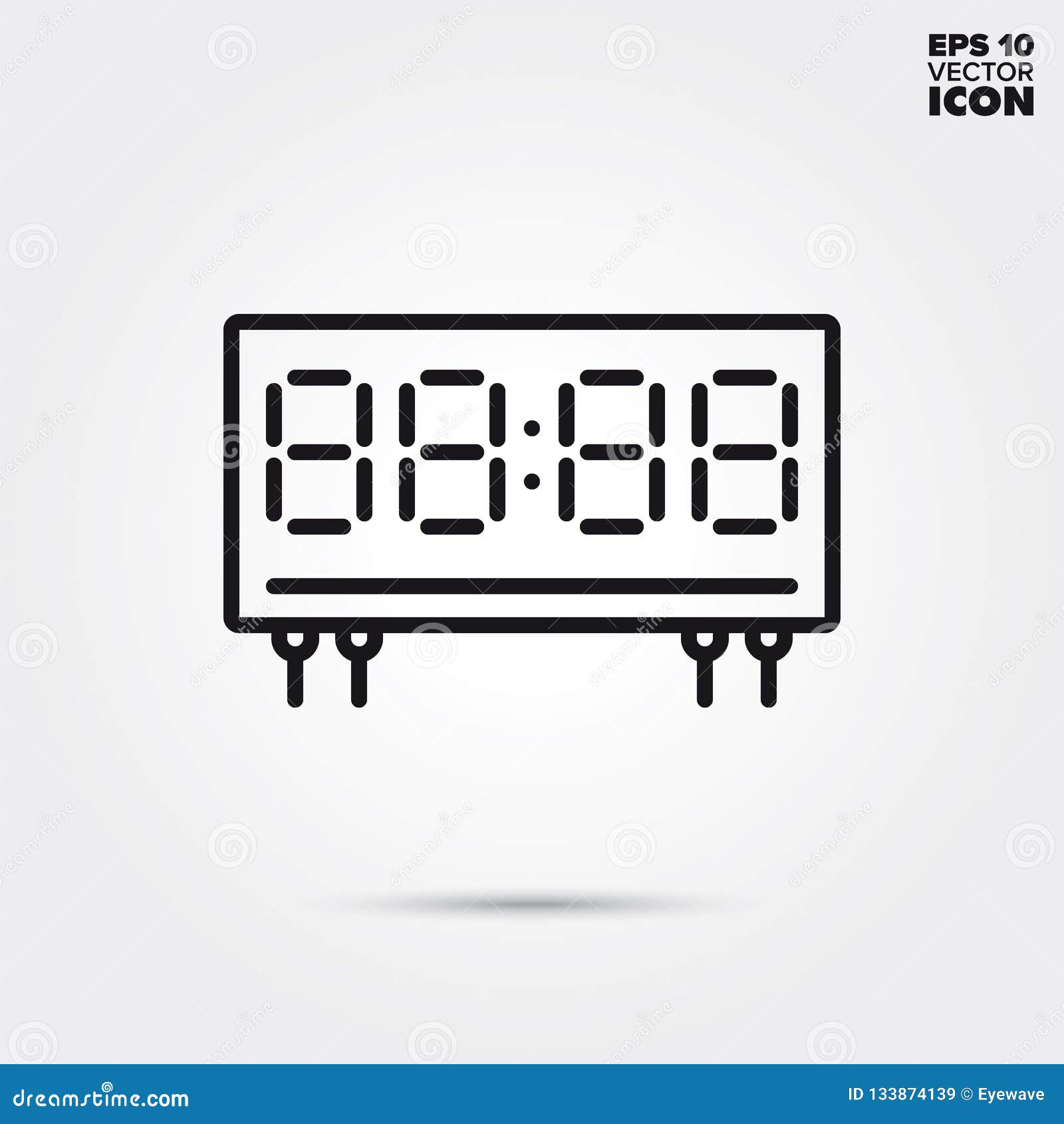 LED Timer Component Vector Line Icon Stock Vector - Illustration of ...