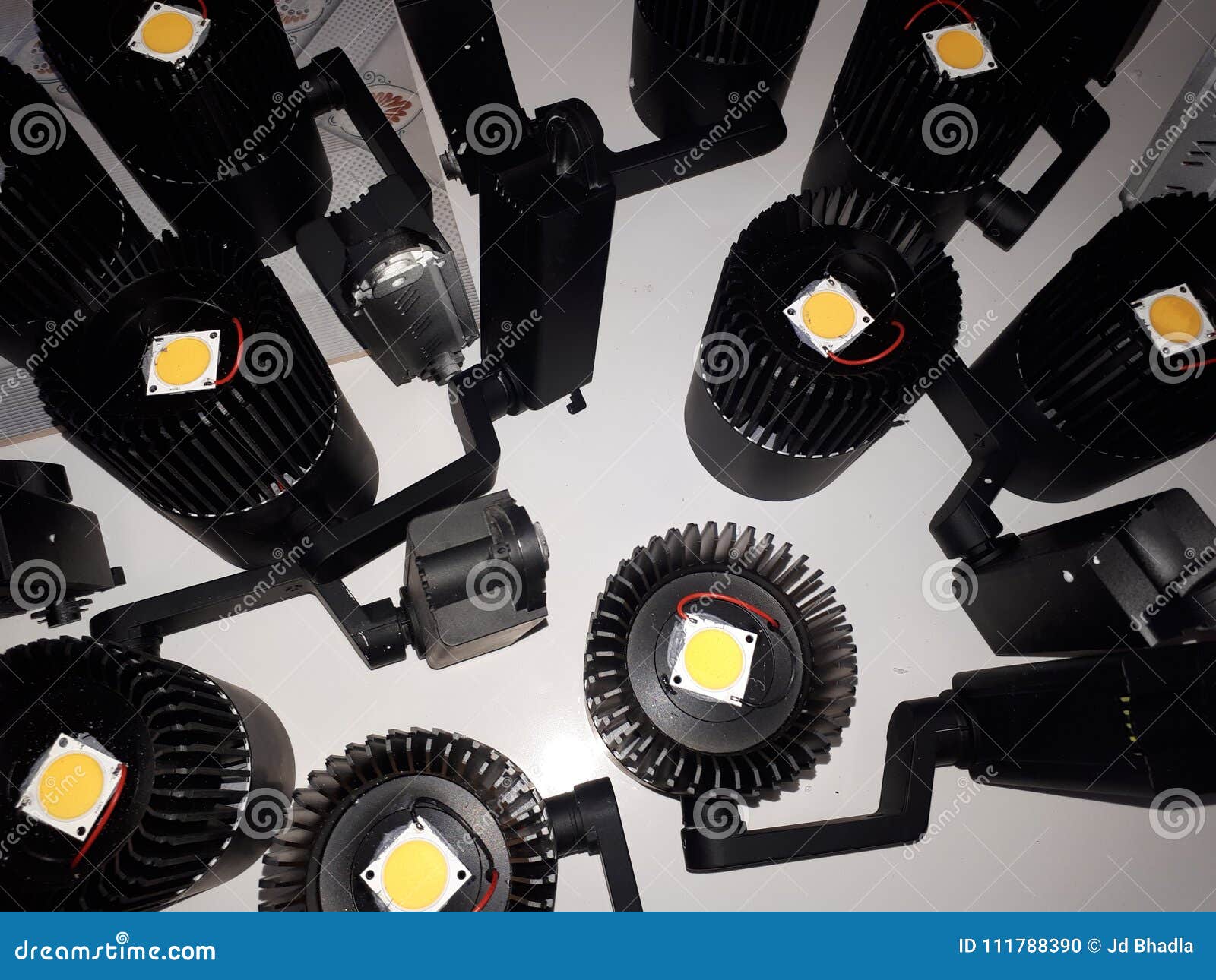 LED Track Light,LED Track Light on the Table Stock Photo - Image of ...