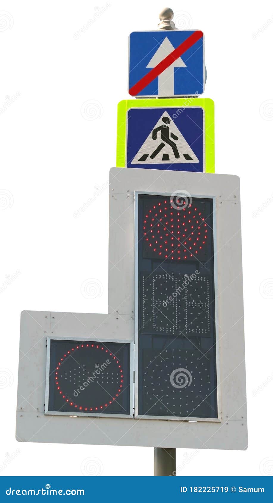 The Light On The Road Roundabout At Night And The City . Aerial View ...