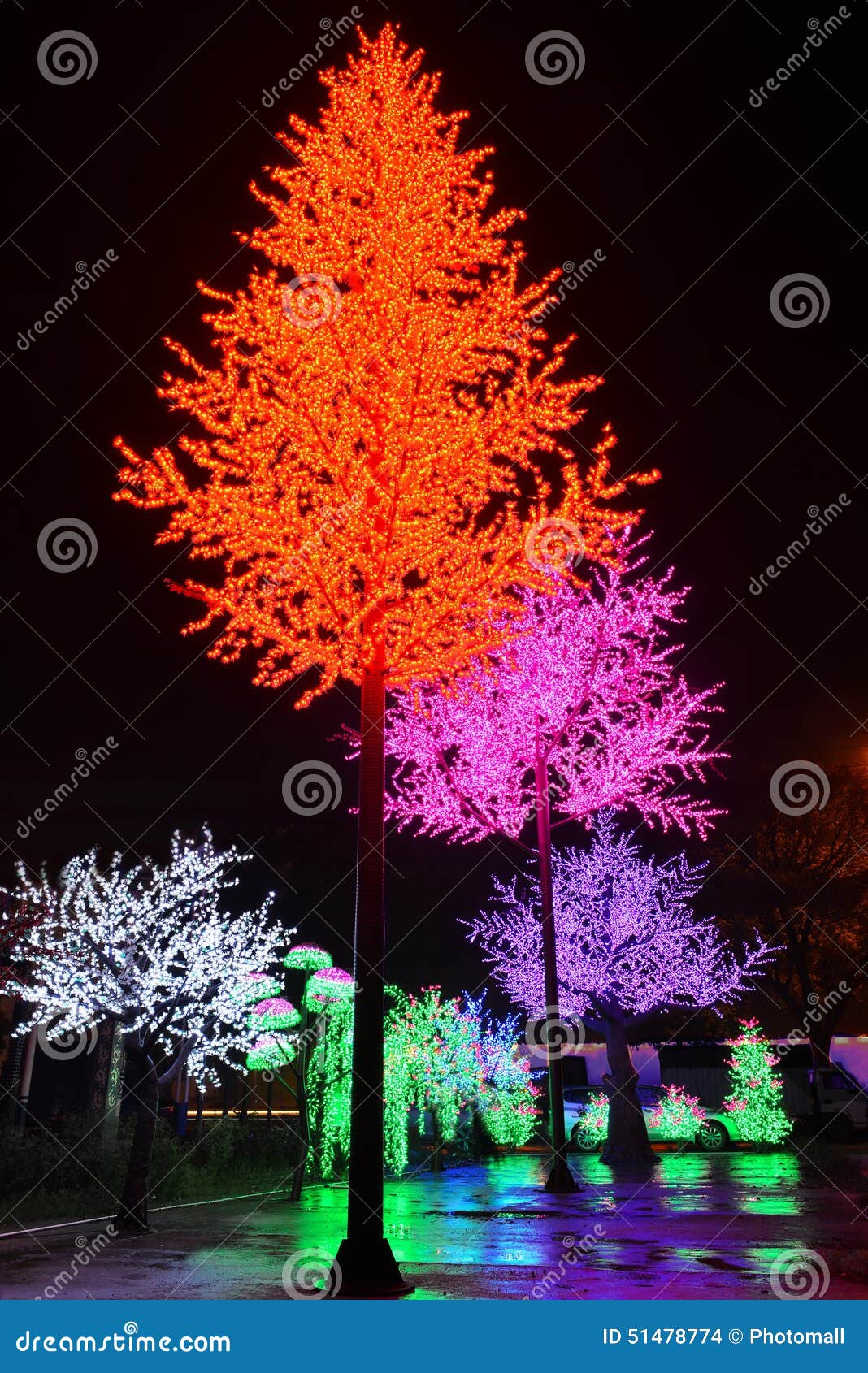 LED tree decoration stock photo. Image of concept, cool - 51478774