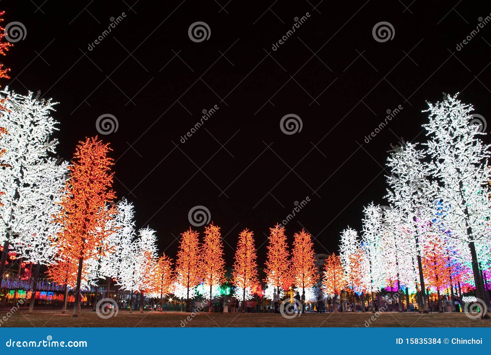 LED Tree Decoration Festival Stock Photo - Image of blue, friendly ...