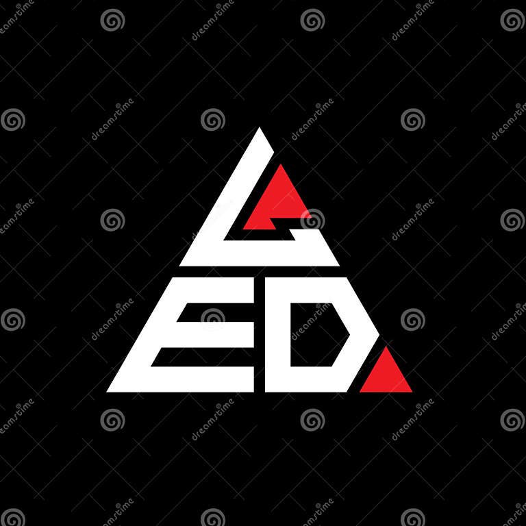 LED Triangle Letter Logo Design with Triangle Shape. LED Triangle Logo ...