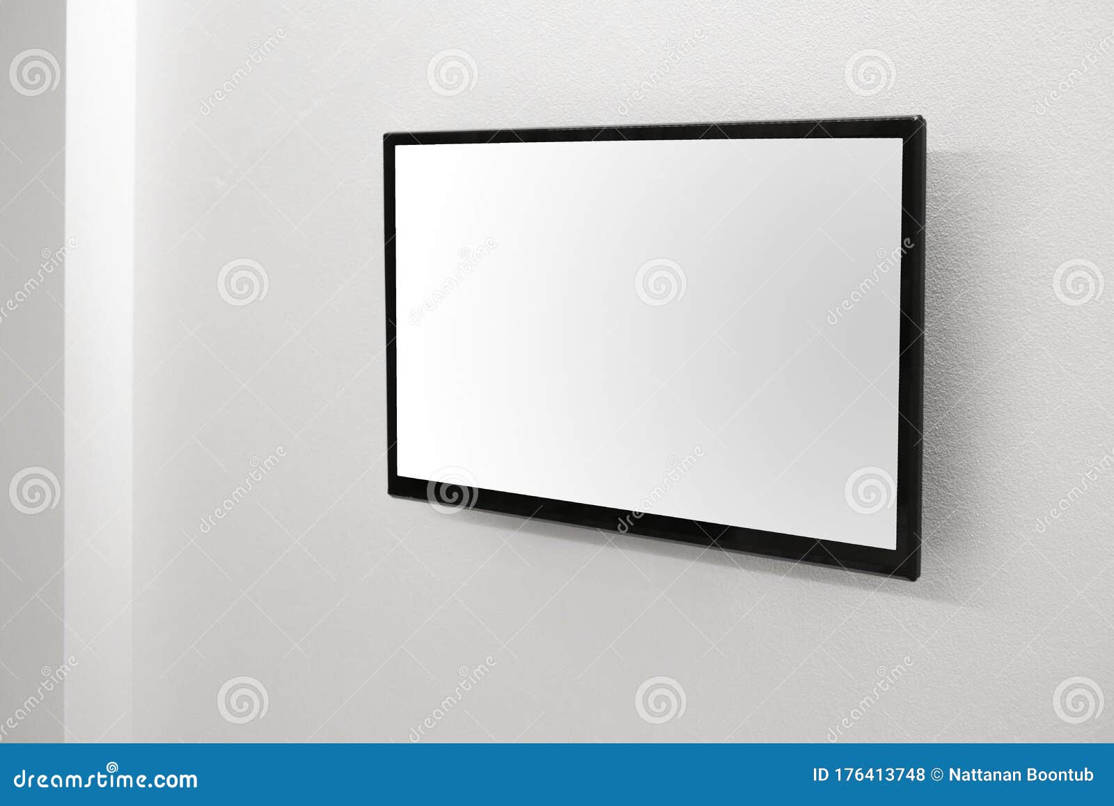 LED TV Blank White Screen on the Wall for Design, Advertising Design ...