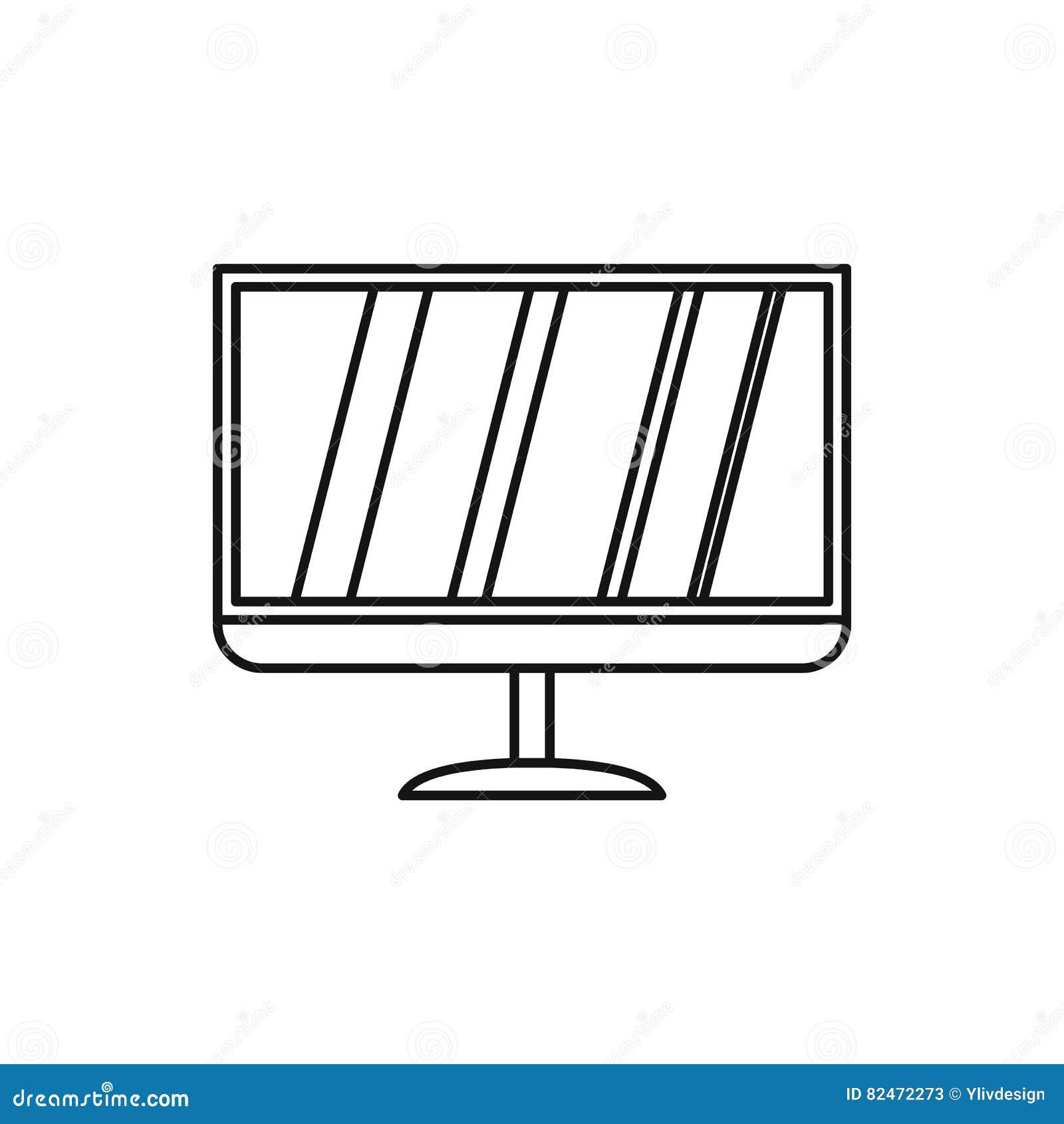 Led tv icon, outline style stock vector. Illustration of high - 82472273