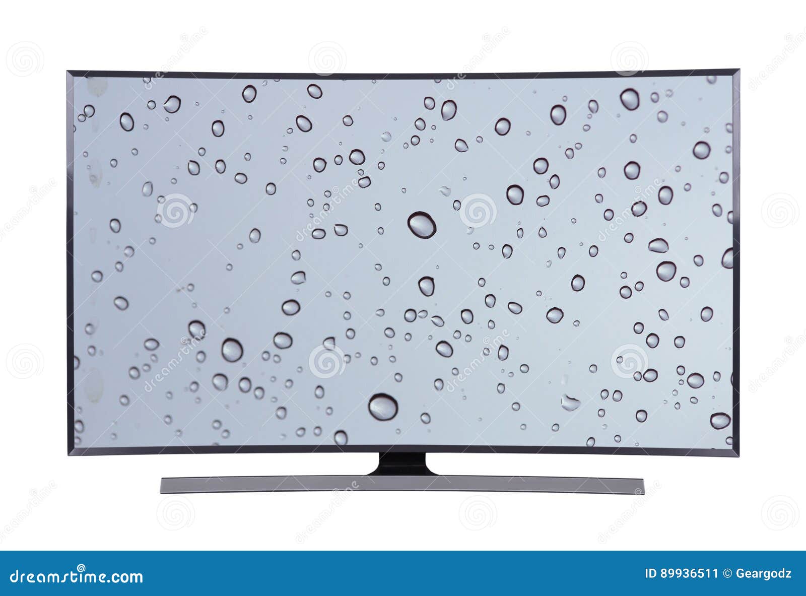 Led Tv with Water Drop Screen Isolated on White Background Stock Image ...