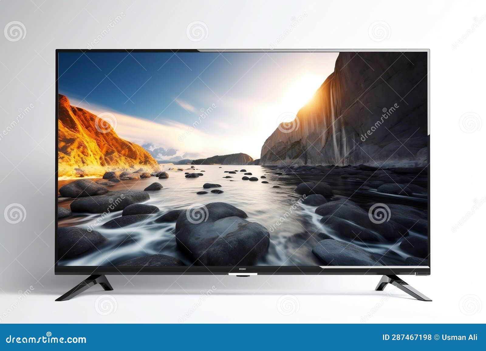 LED TV on White Background. AI Stock Photo - Image of gaming ...