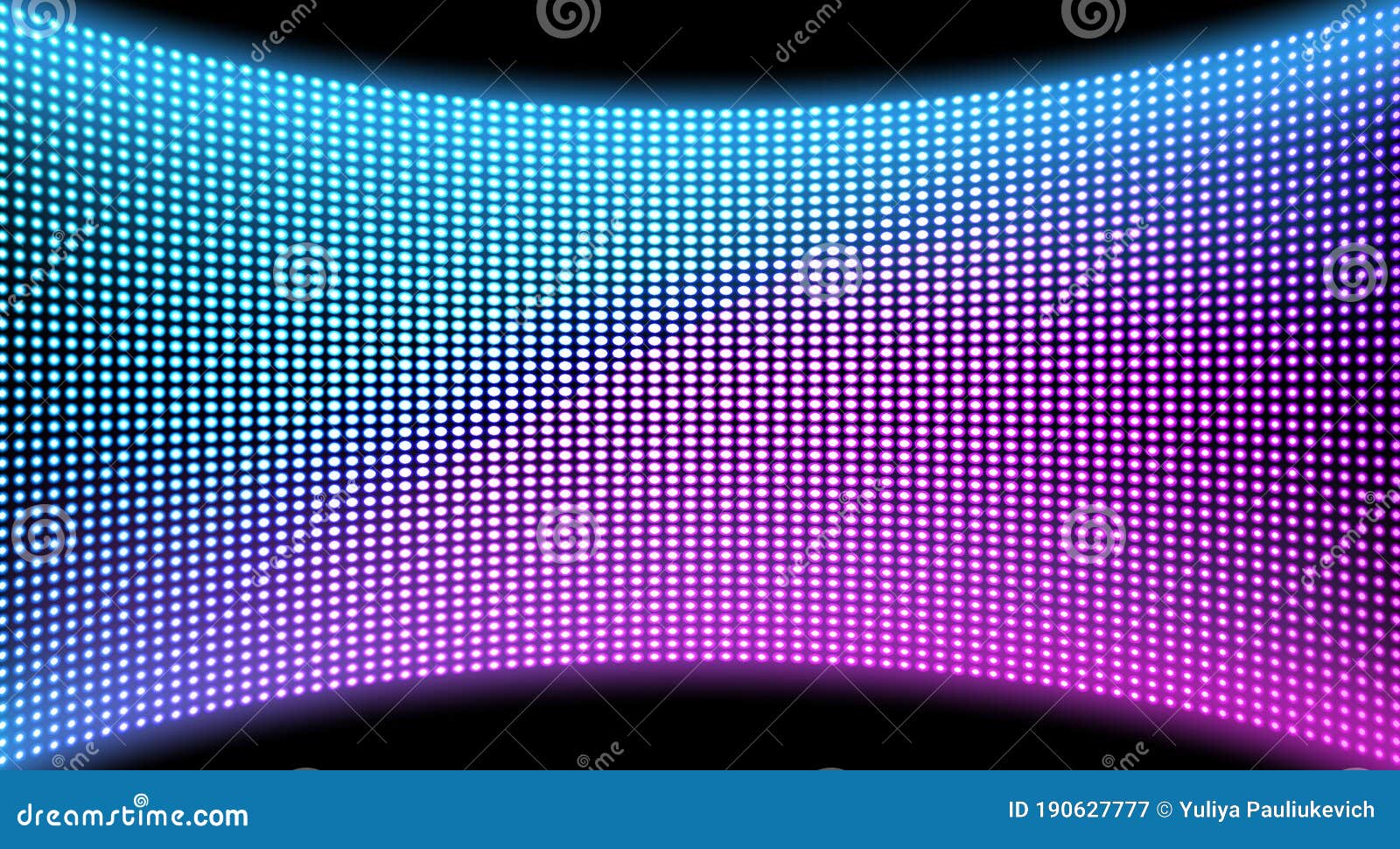 Realistic Concave LED Screen On Wall Or Stage Cartoon Vector ...