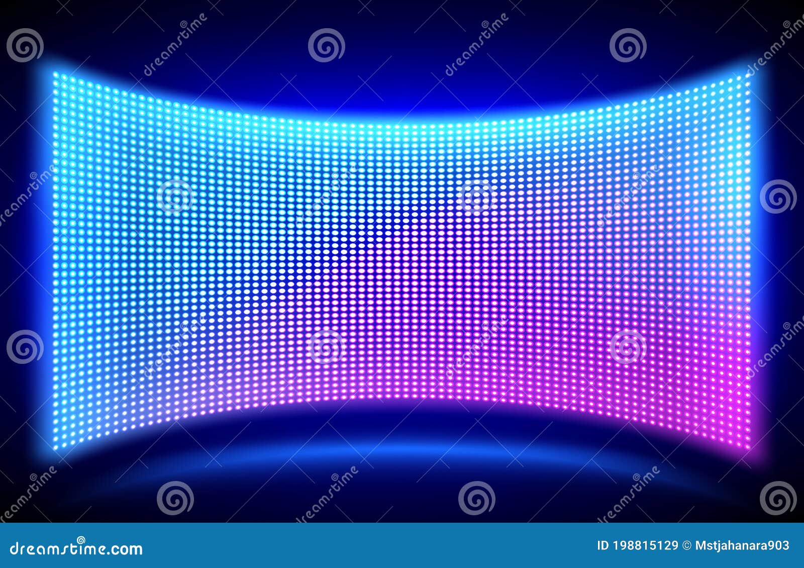 Glowing Concave Led Wall Video Screen Vector Illustration ...