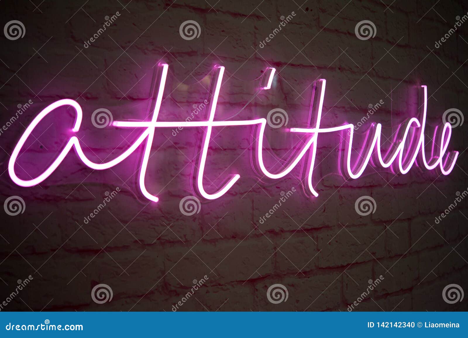 LED word-attitude stock photo. Image of word, pink, created - 142142340