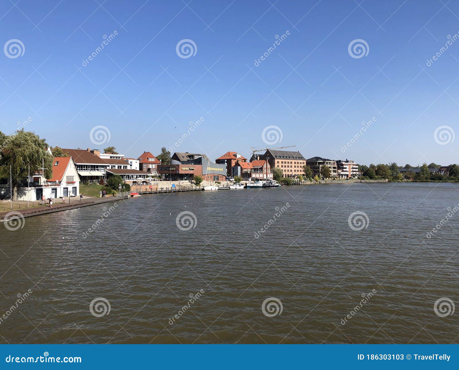 Leda river in Leer stock image. Image of friesland, fall - 186303103