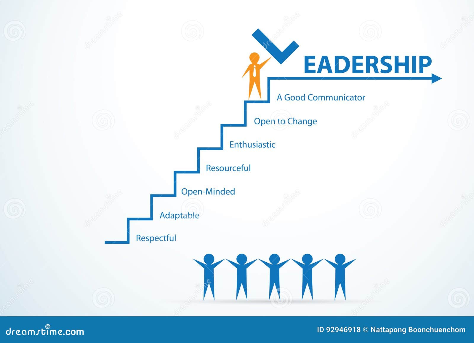 Ledare Med Ordetiketten, Ledarskapbegrepp Vektor Illustrationer ...