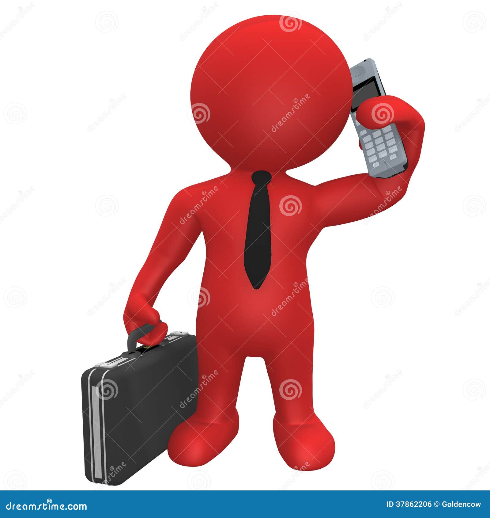 Ledenpop Die Telefoongesprek Maken Stock Illustratie - Illustration of ...