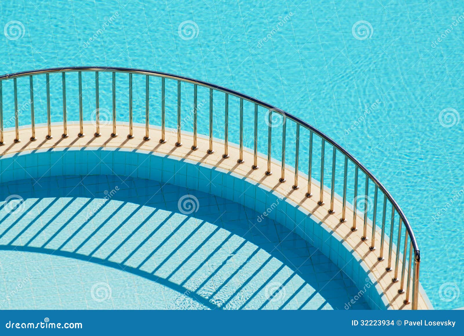 Ledge with Railing Separating Pools Stock Photo - Image of expression ...