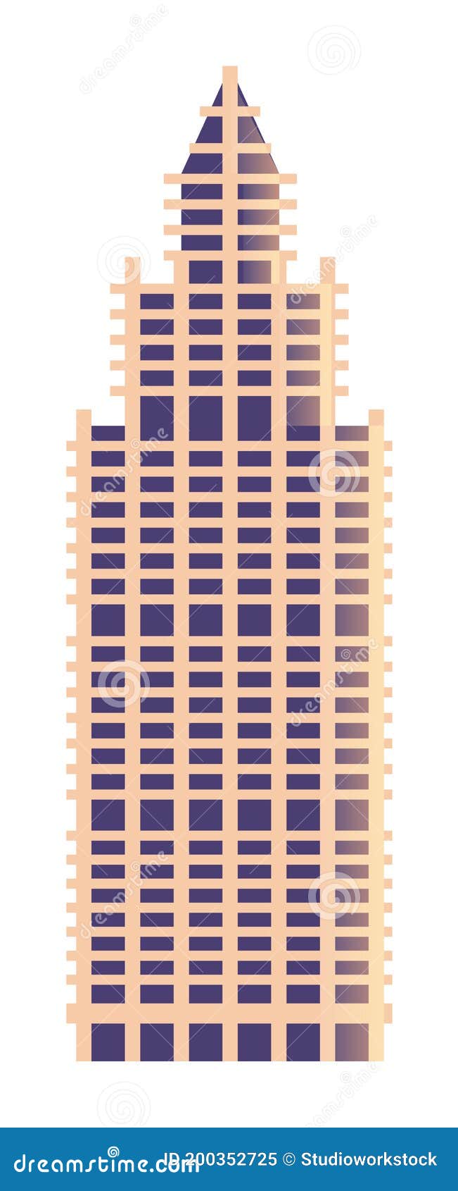 Ledge Tower Skyscraper Isolated On White Background Cartoon Vector ...