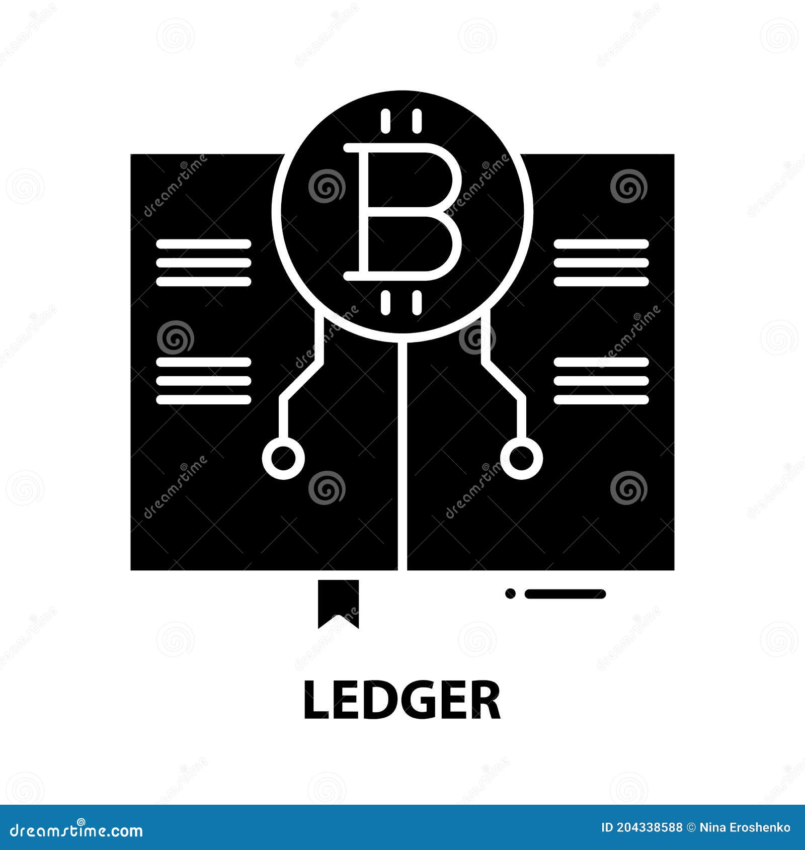 Ledger Icon, Black Vector Sign with Editable Strokes, Concept ...