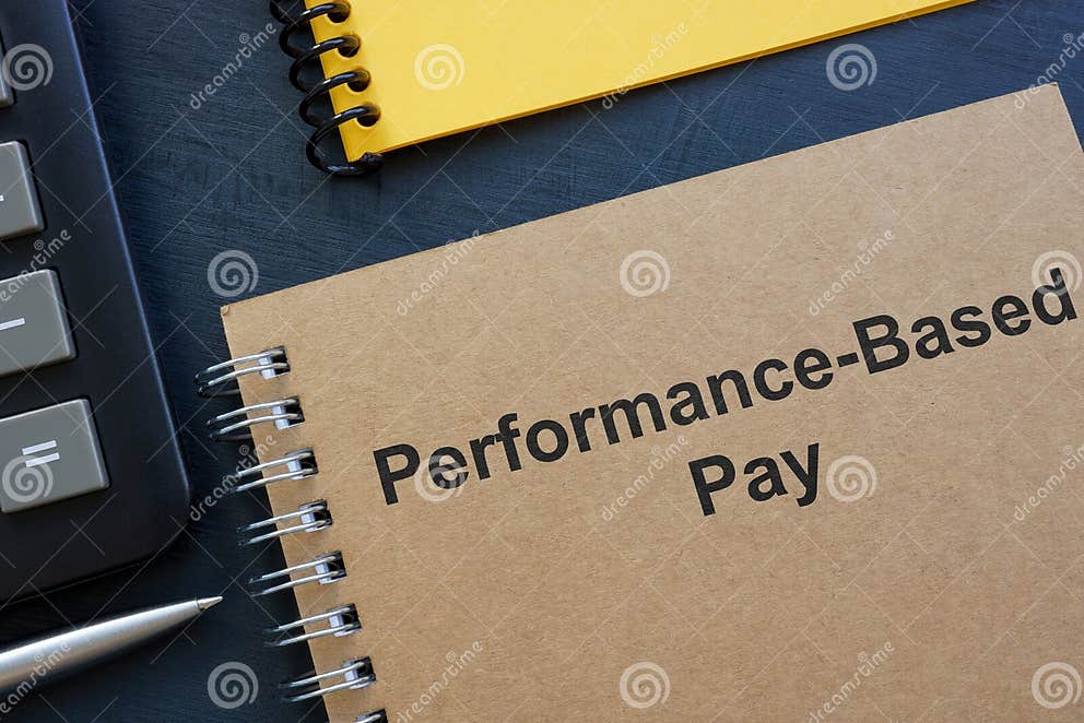 Ledger with Performance-based Pay and Calculator. Stock Image - Image ...