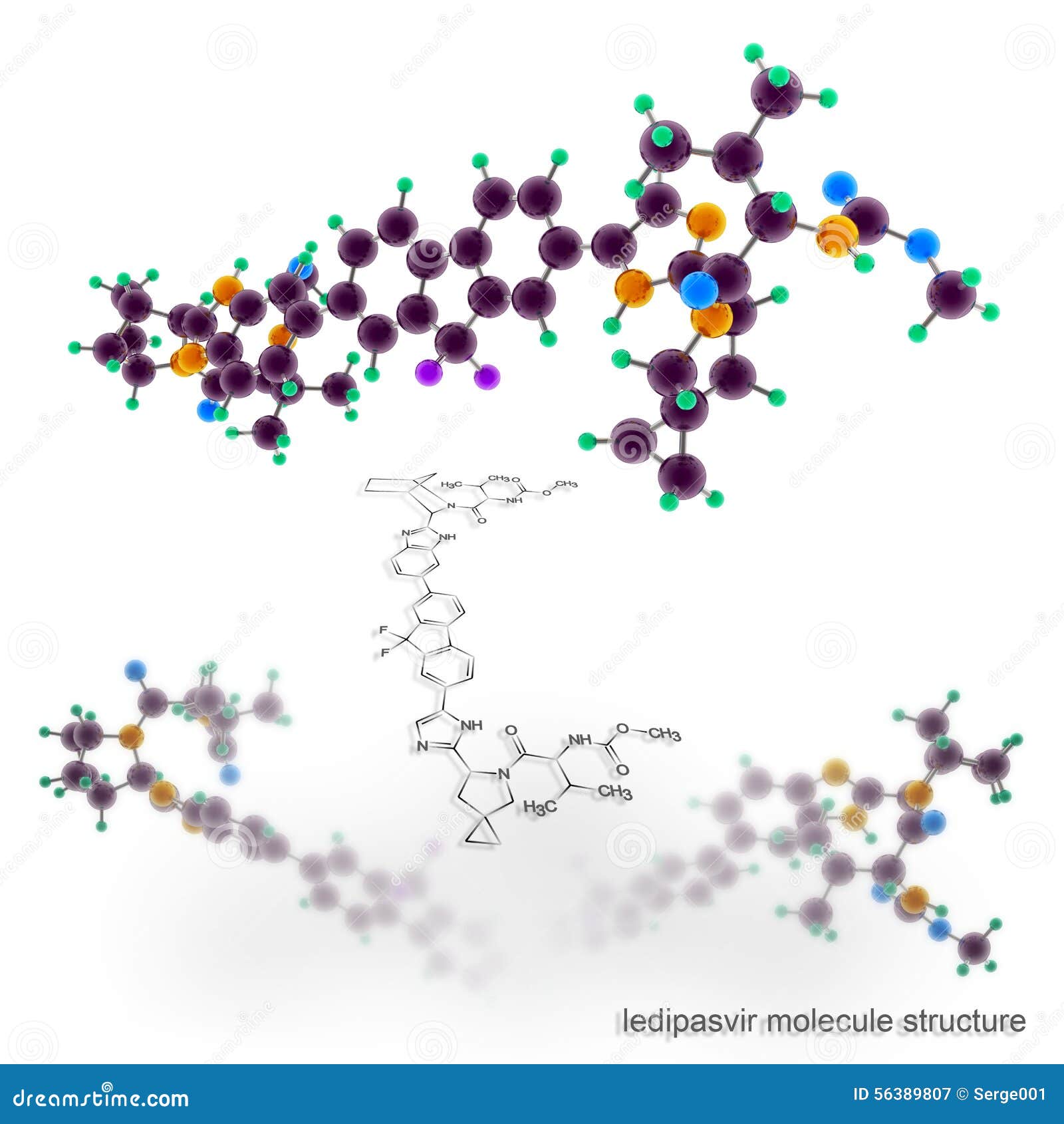 Ledipasvir Molecule Structure Stock Illustration - Illustration of ...