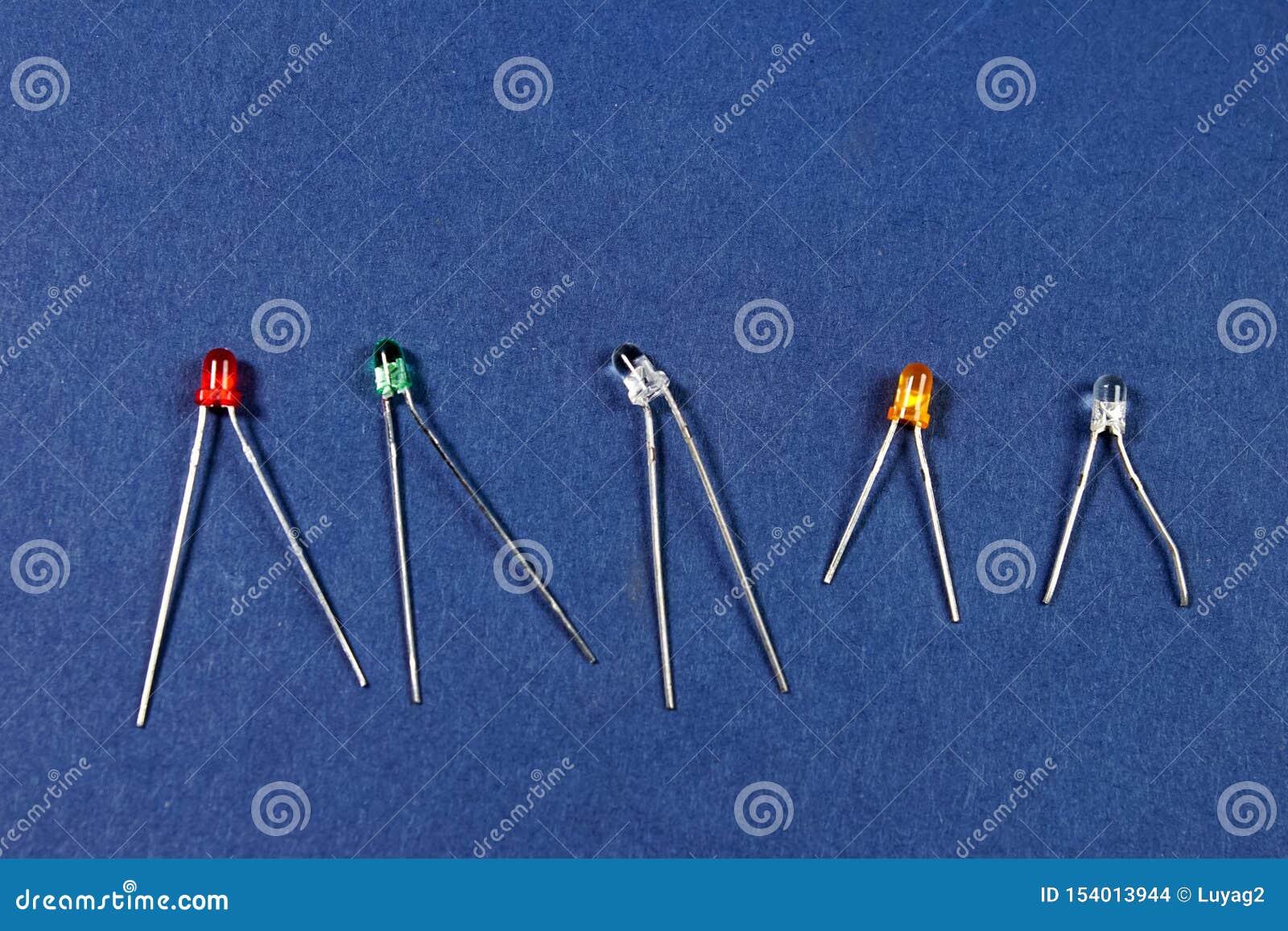 LEDs of Different Colors, Red Green White Orange Stock Photo - Image of ...