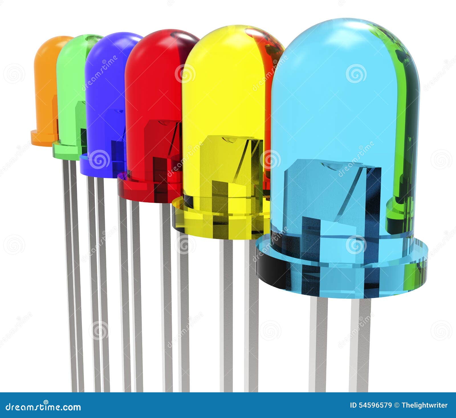 LEDs of Different Colour Isolated on a White Background Stock ...