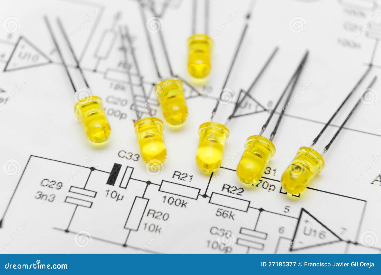 Leds Over Electronic Diagram Stock Image | CartoonDealer.com #27185377