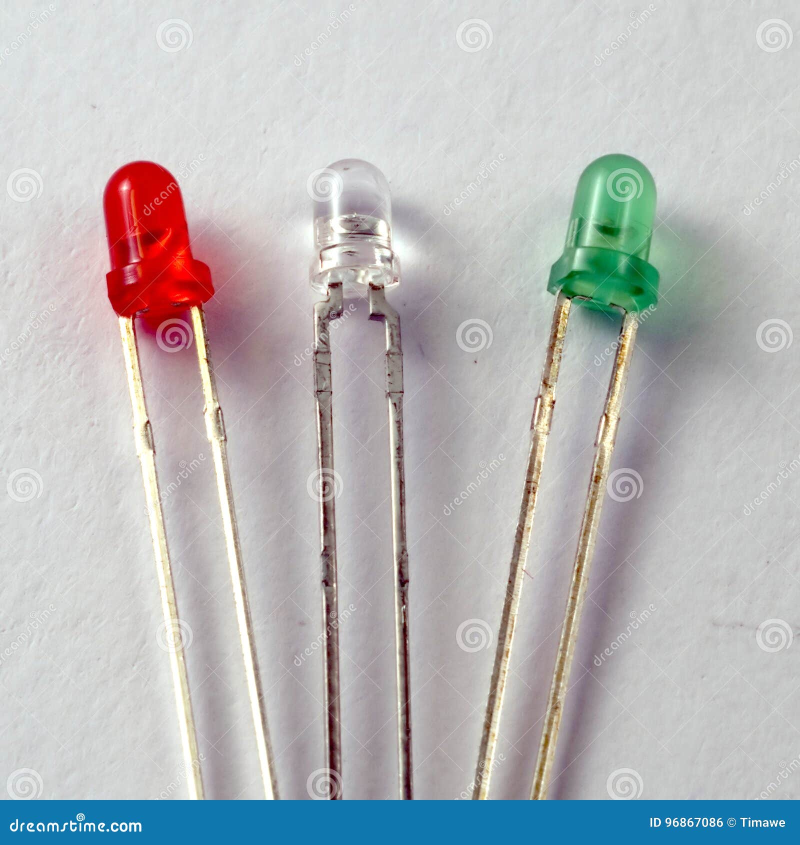 3 LEDs stock photo. Image of electricity, emitting, circuitry - 96867086