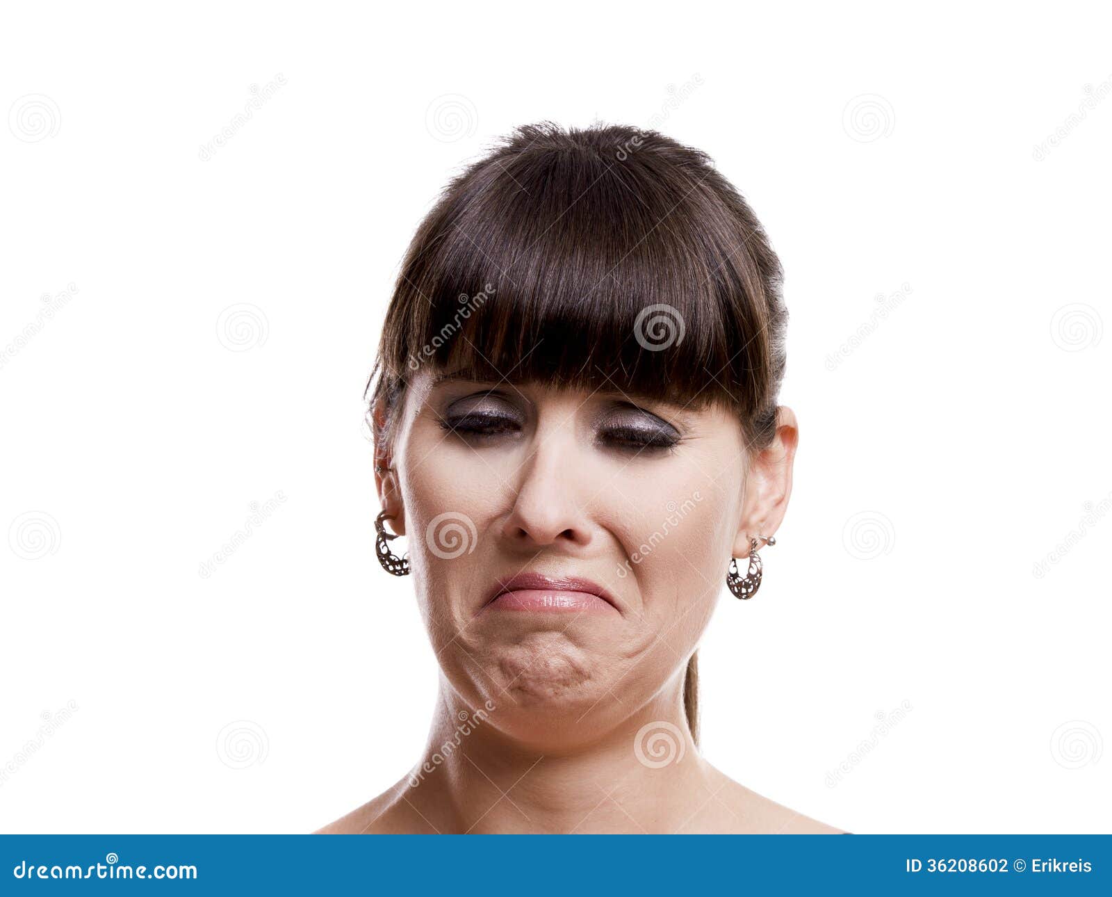 Ledsen kvinna arkivfoto. Bild av stängning, ledset, framsida - 36208602