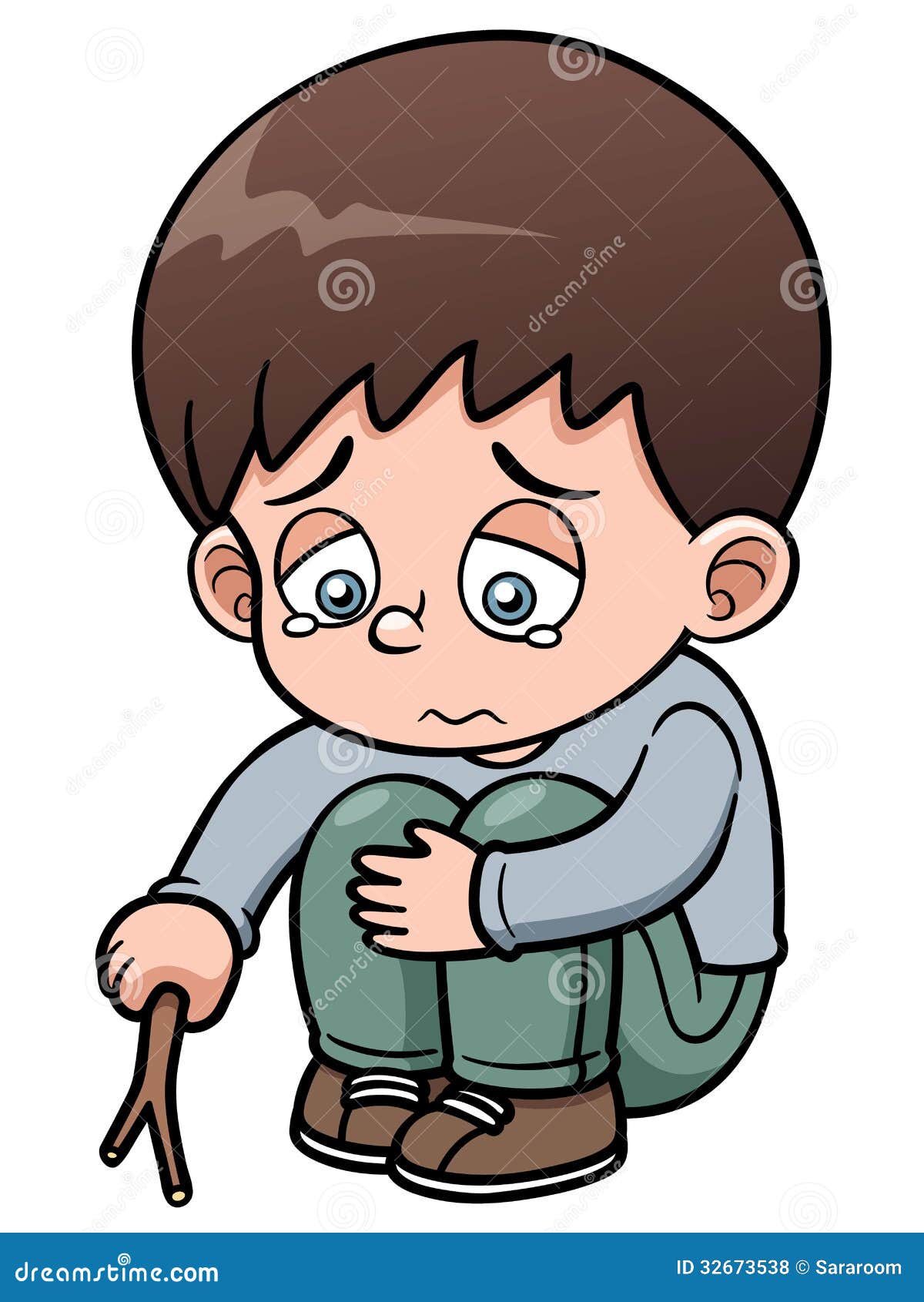 Ledsen pojke vektor illustrationer. Illustration av ledset - 32673538