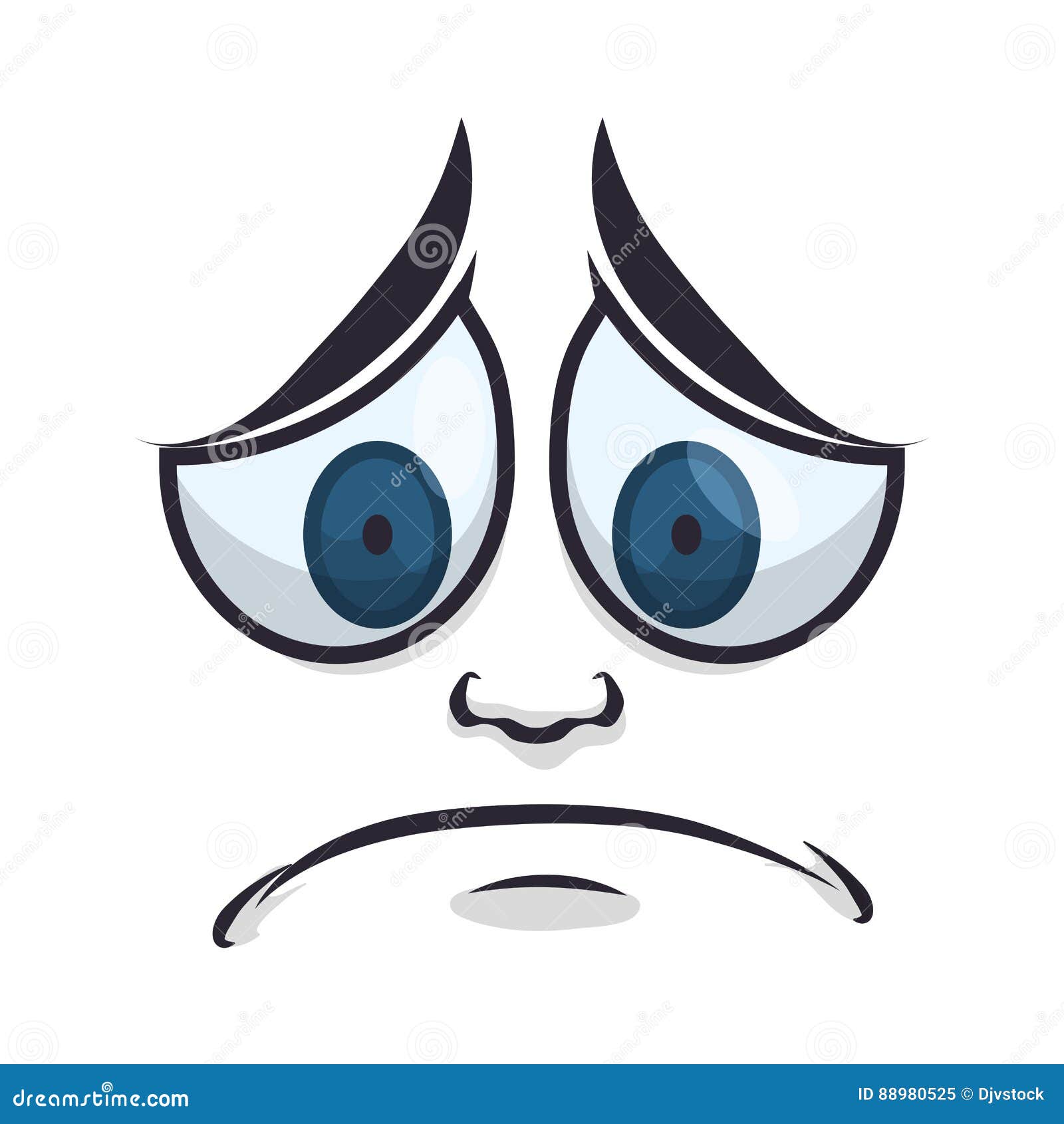 Ledsen Tecknad Filmframsida Stock Illustrationer - Illustration av ...