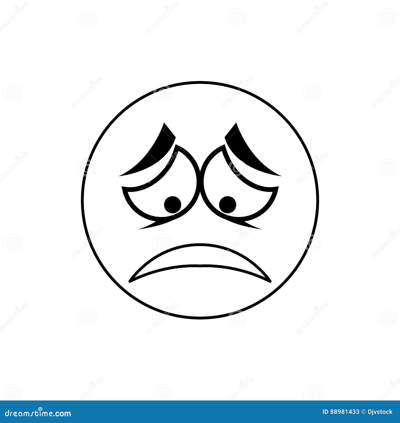 Ledsen Tecknad Filmframsida Stock Illustrationer - Illustration av ...