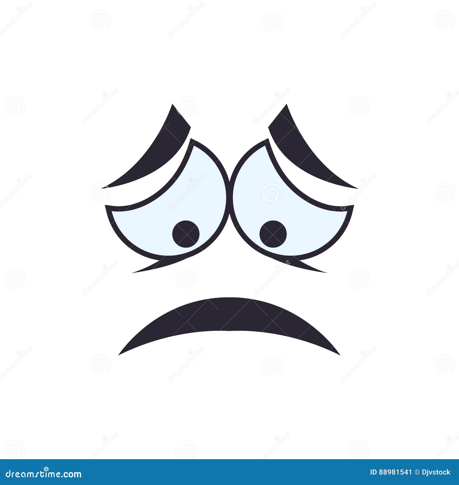 Ledsen Tecknad Filmframsida Stock Illustrationer - Illustration av ...