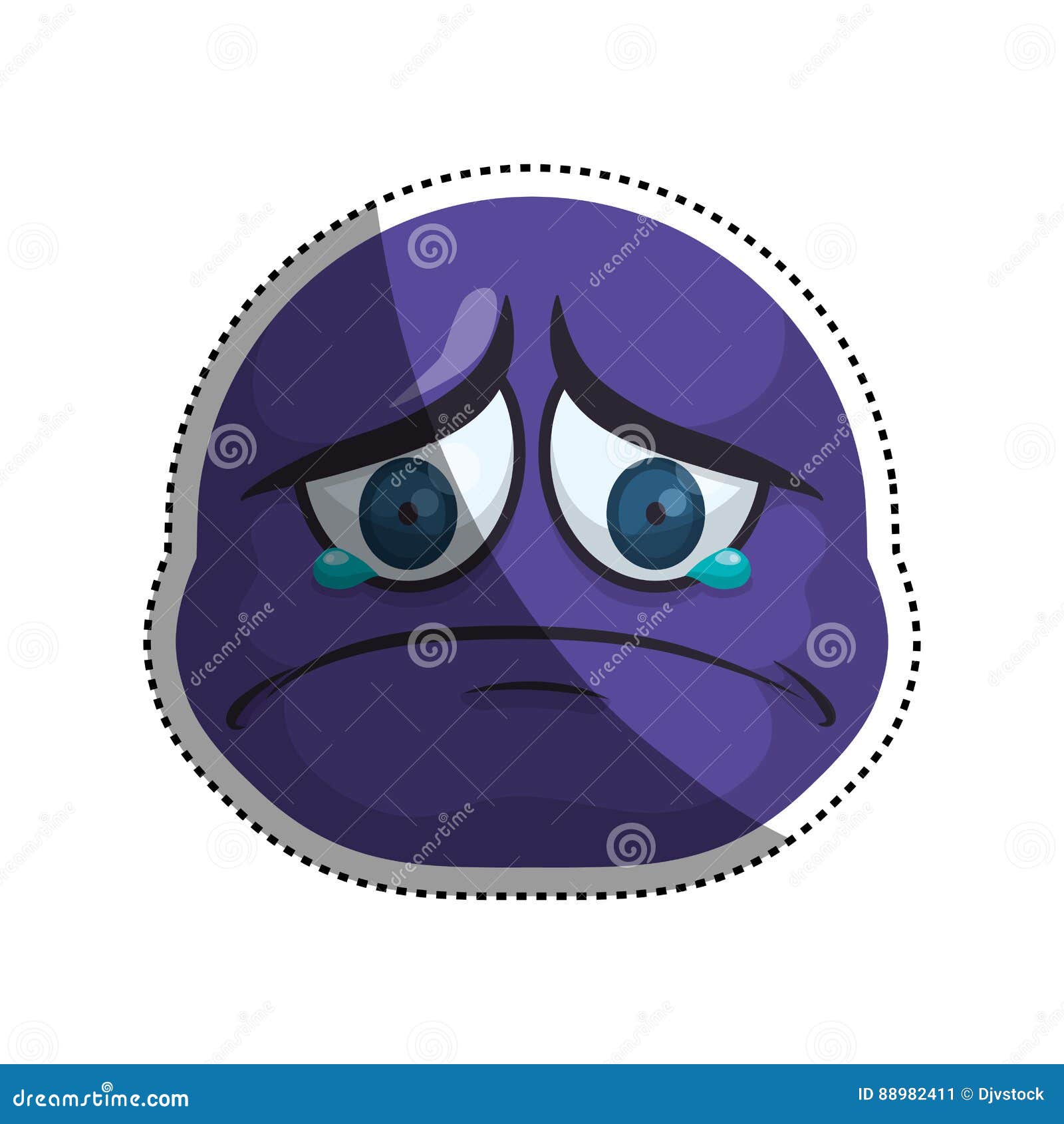 Ledsen Tecknad Filmframsida Stock Illustrationer - Illustration av ...