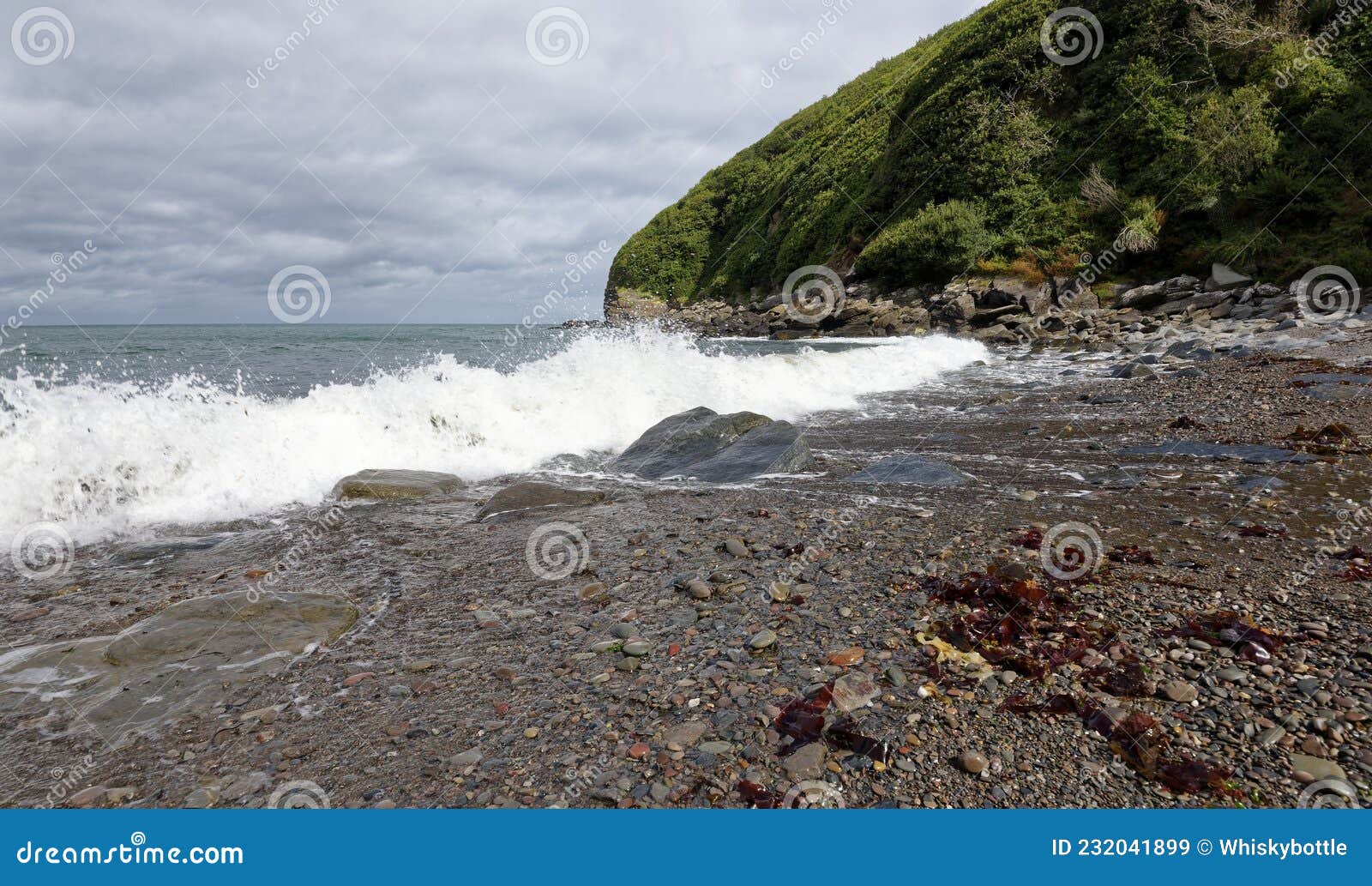 Lee Bay stock image. Image of exmoor, british, headland - 232041899