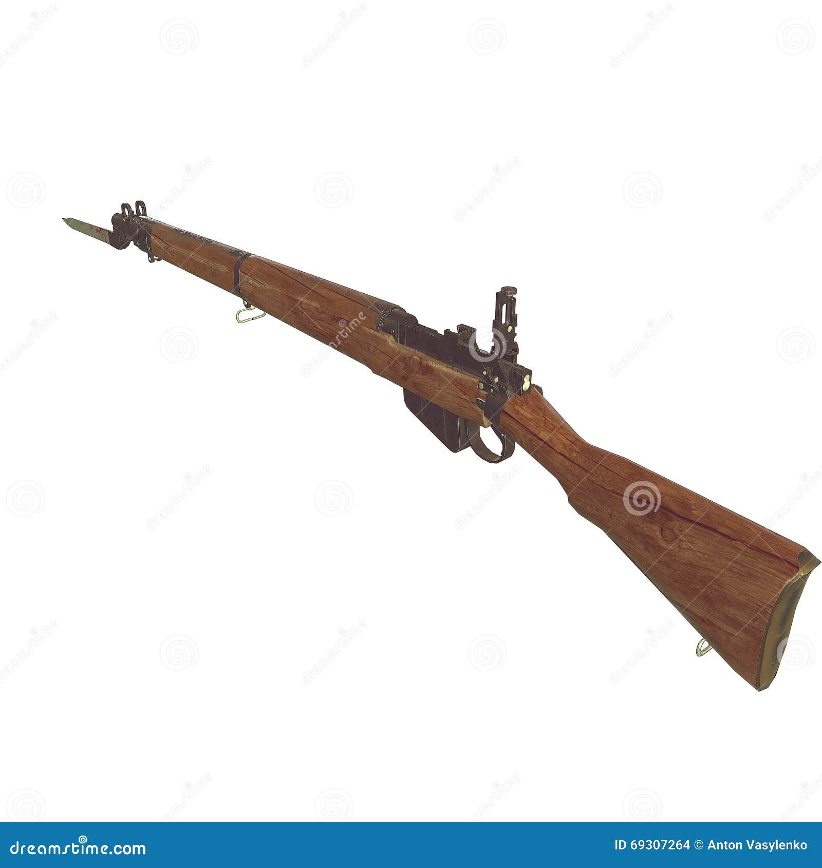 Lee Enfield Rifles Part Old 3d Illustration Stock Illustrations – 31 ...