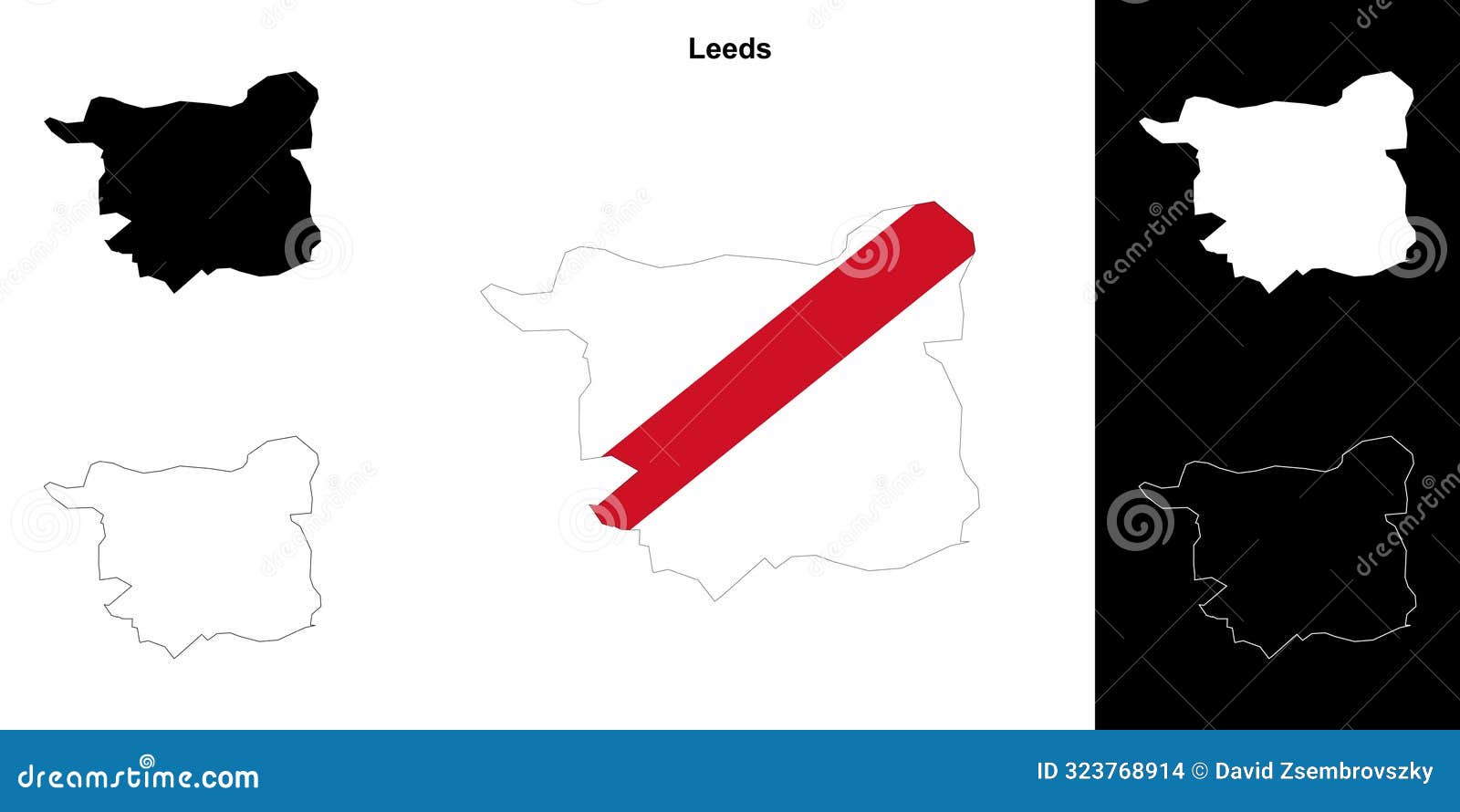 Detailed Map Of Leeds City, Linear Print Map. Cityscape Panorama Vector ...