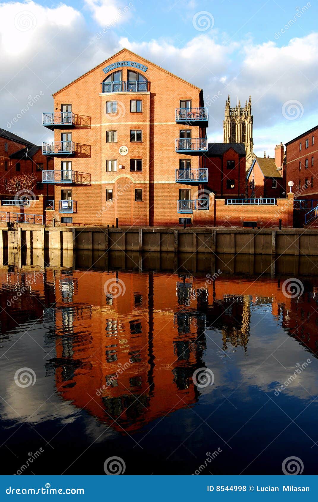Leeds flats stock photo. Image of residential, wall, river - 8544998