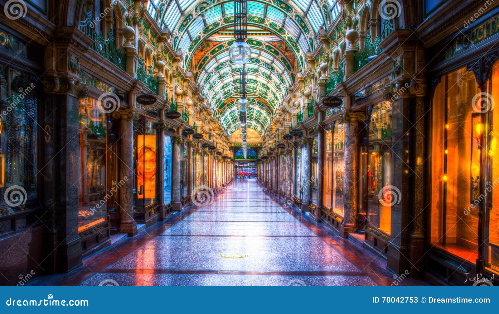 Leeds HDR shopping alley editorial stock photo. Image of shopping ...