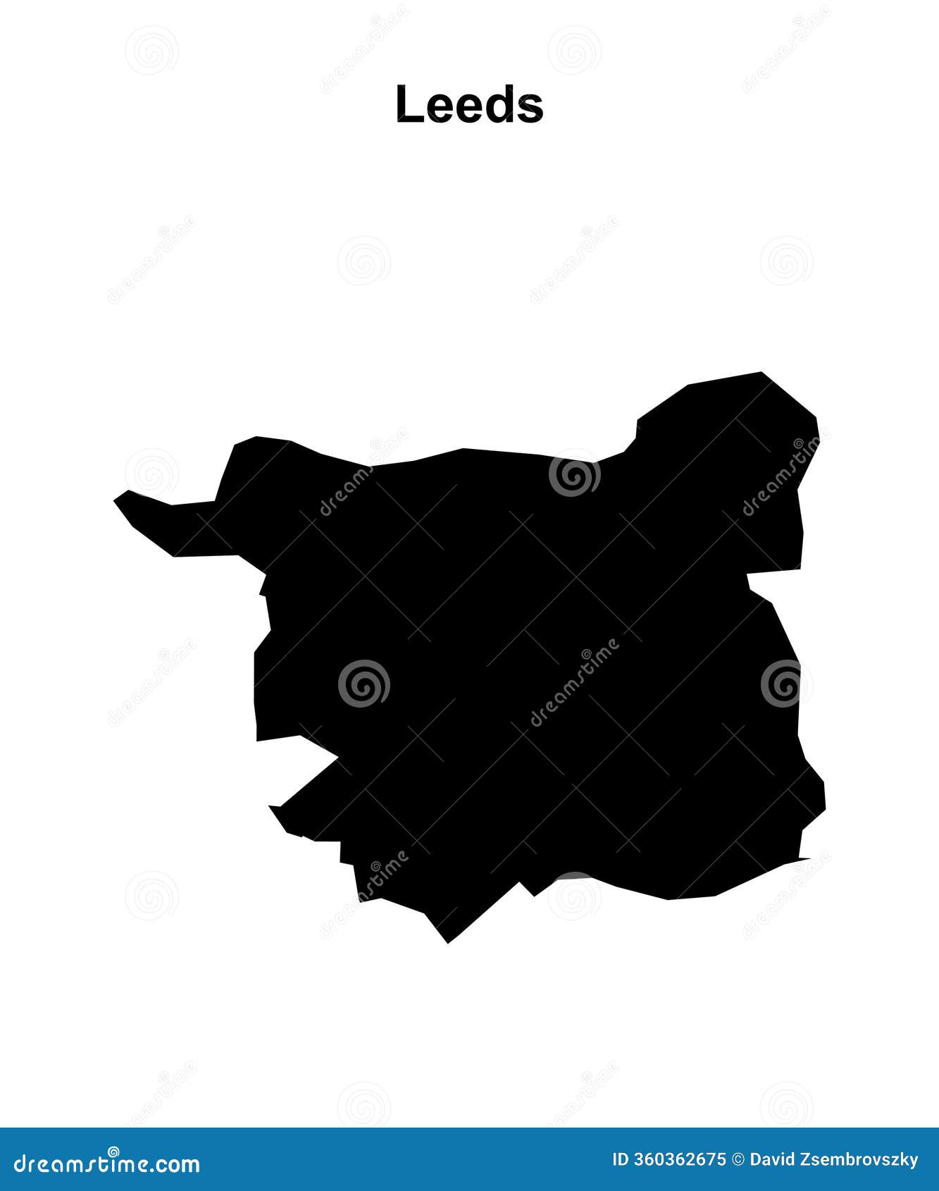 Leeds outline map stock vector. Illustration of boundaries - 360362675