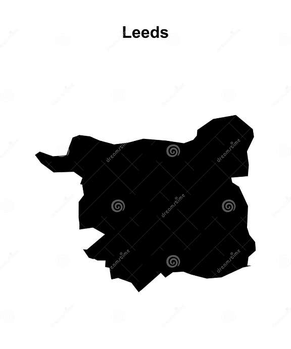 Leeds outline map stock vector. Illustration of boundaries - 360362675